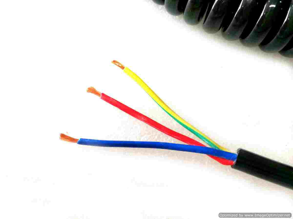 สายเคเบิล คอยล์สปริง Spiral Cable ขนาด 3core,1.5sqmm. ยืดออก 10ม. ...