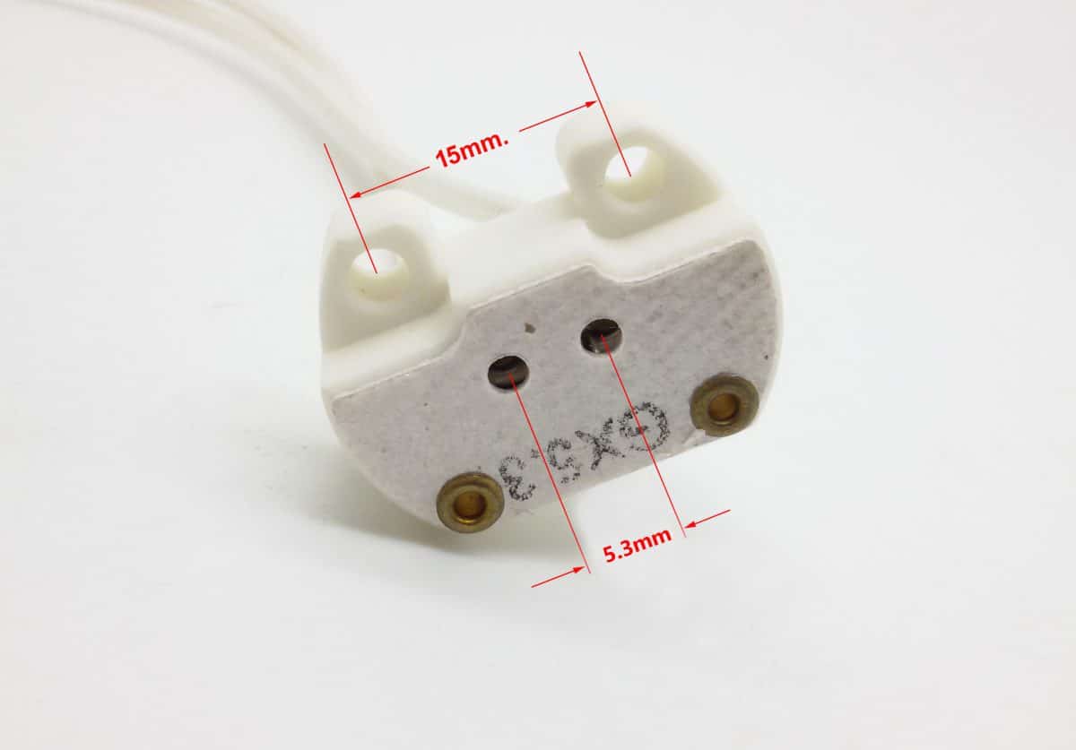5.3mm.Ceramic Halogen Lamp Socket - คลองถมช้อปปิ้งมอลล์